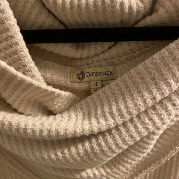 Democracy | Sweaters | Democracy Cream Sweater With Fun Neck Detail ...